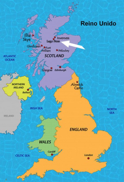 Lago Ness e Castelo Urquhart Highlands Escócia